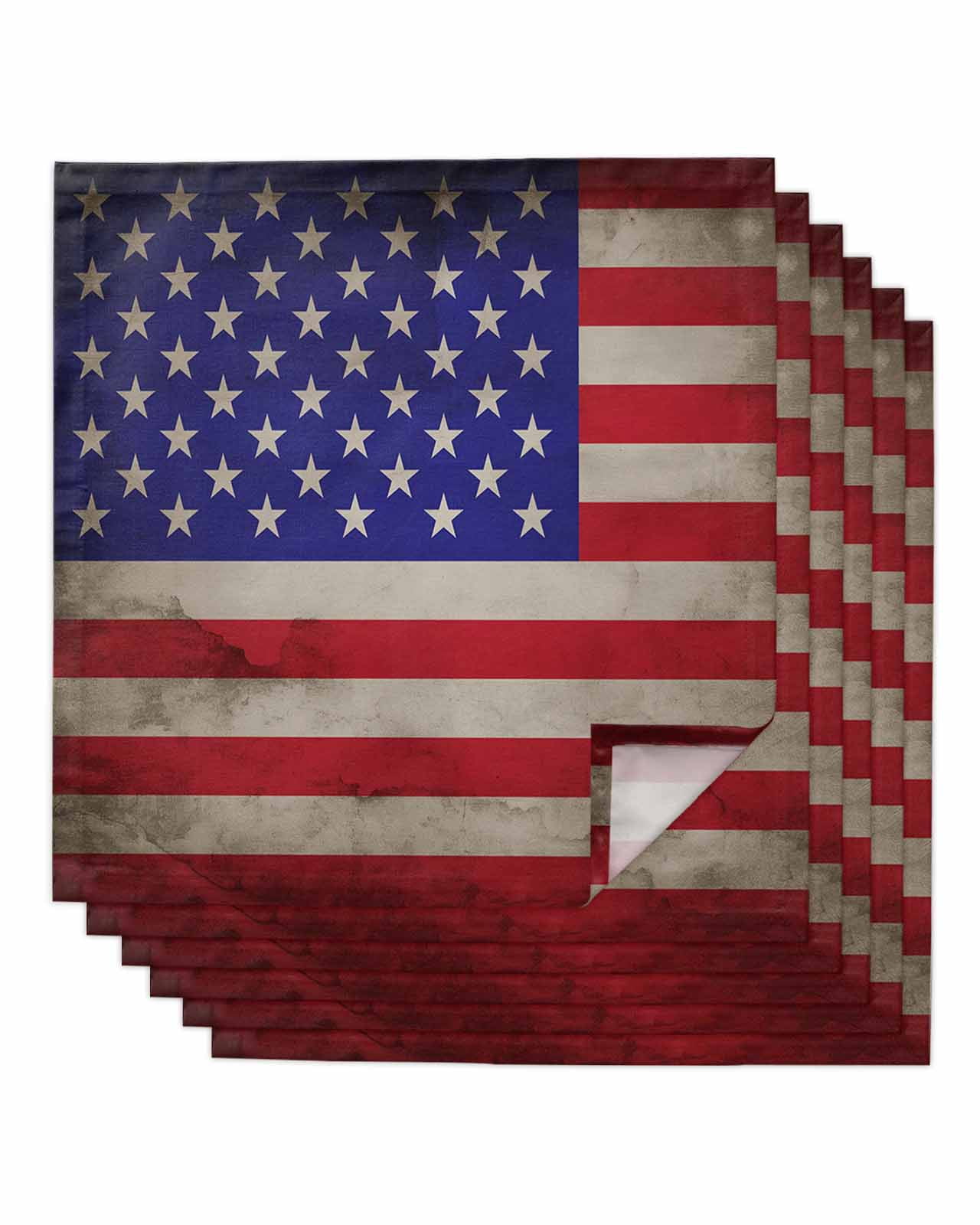 American Flag Cloth Napkins Set of 6 Reusable Dinner Napkins, USA Flag ...