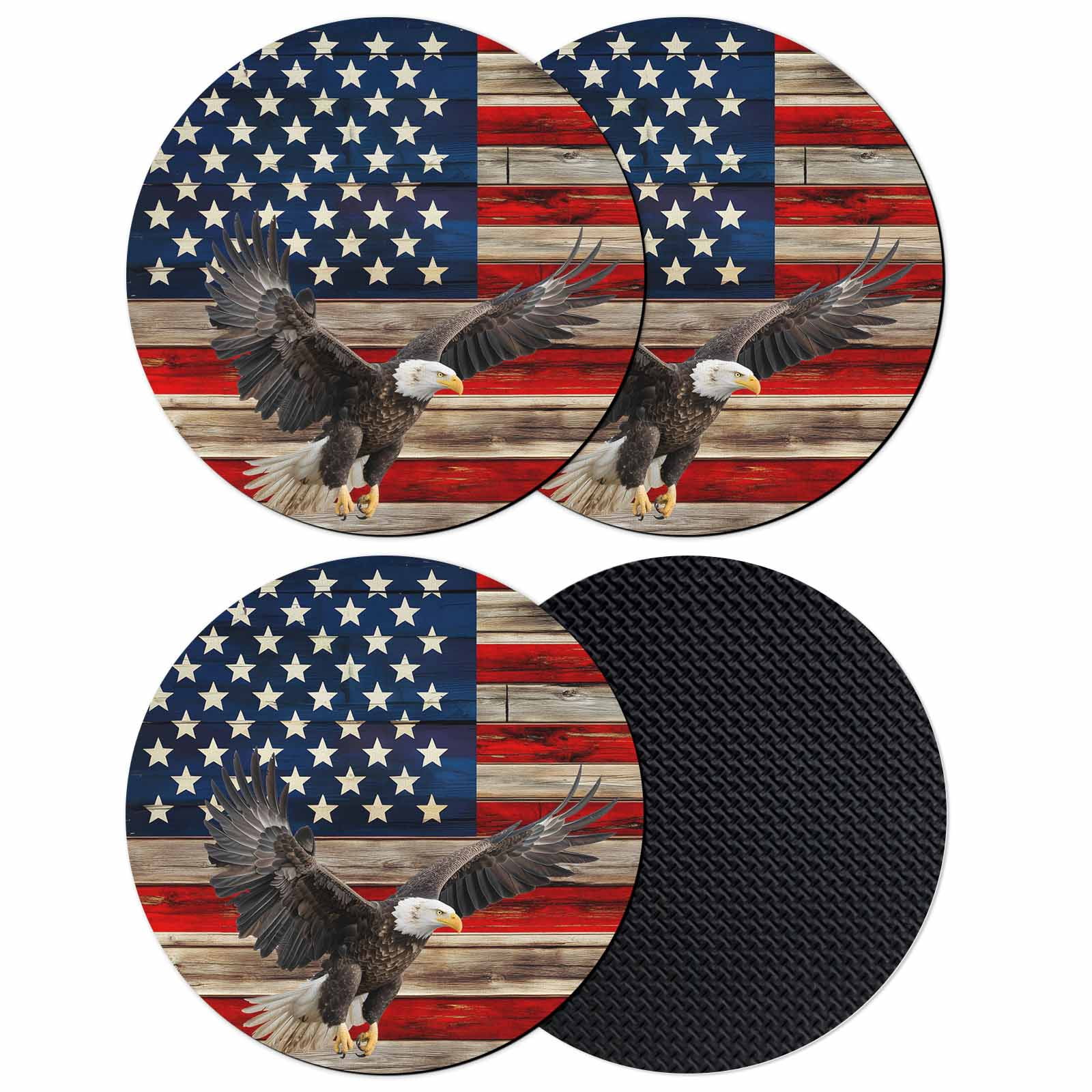 American Flag Coasters Set of 4, Soft Absorbent Coasters for Drinks ...