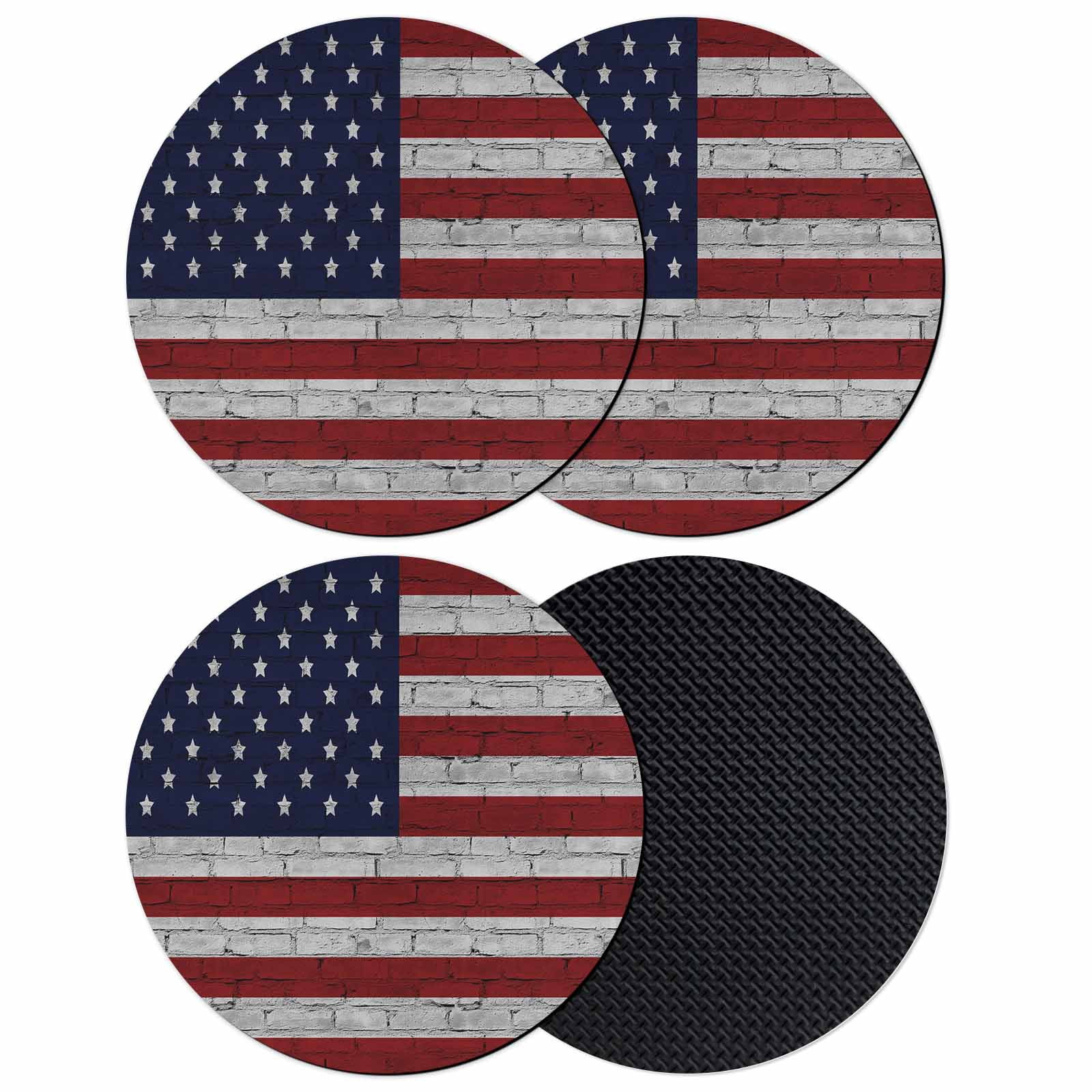 American Flag Coasters Set of 4, Soft Absorbent Coasters for Drinks ...