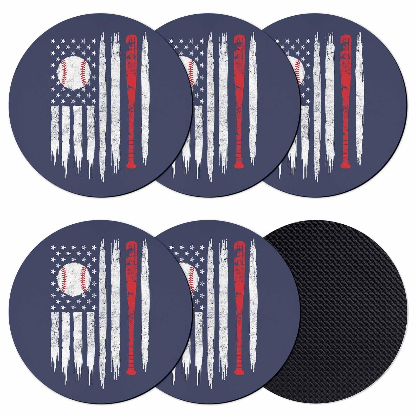 American Flag Coasters Set of 6, Absorbent Coasters for Drinks, US Flag ...