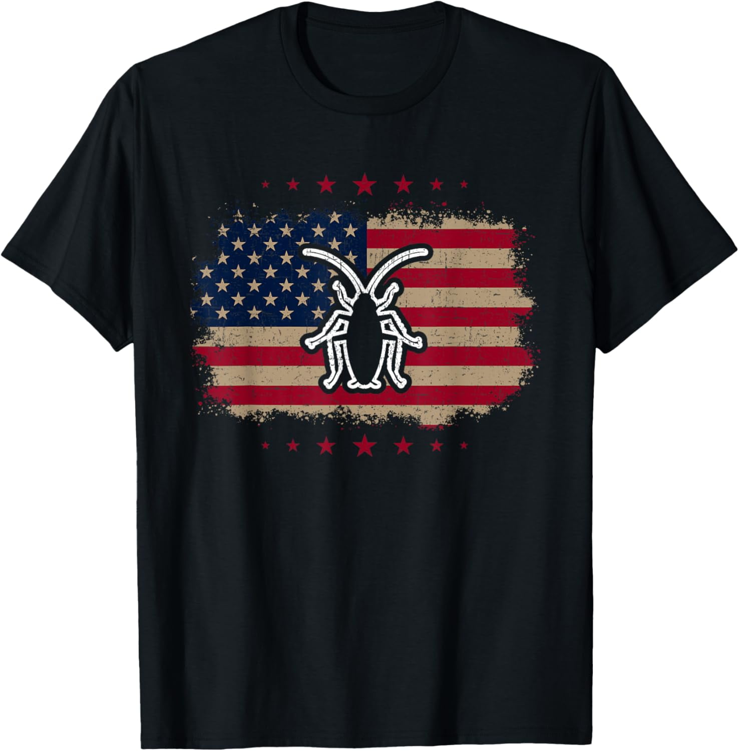 American Flag Cockroach Retro Vintage T-Shirt - Walmart.com