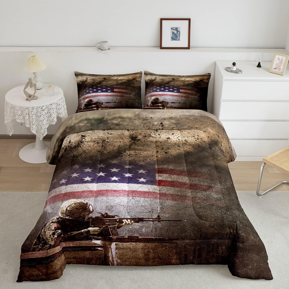 American Flag Comforter Set Military Camouflage Soldier Down Comforter ...