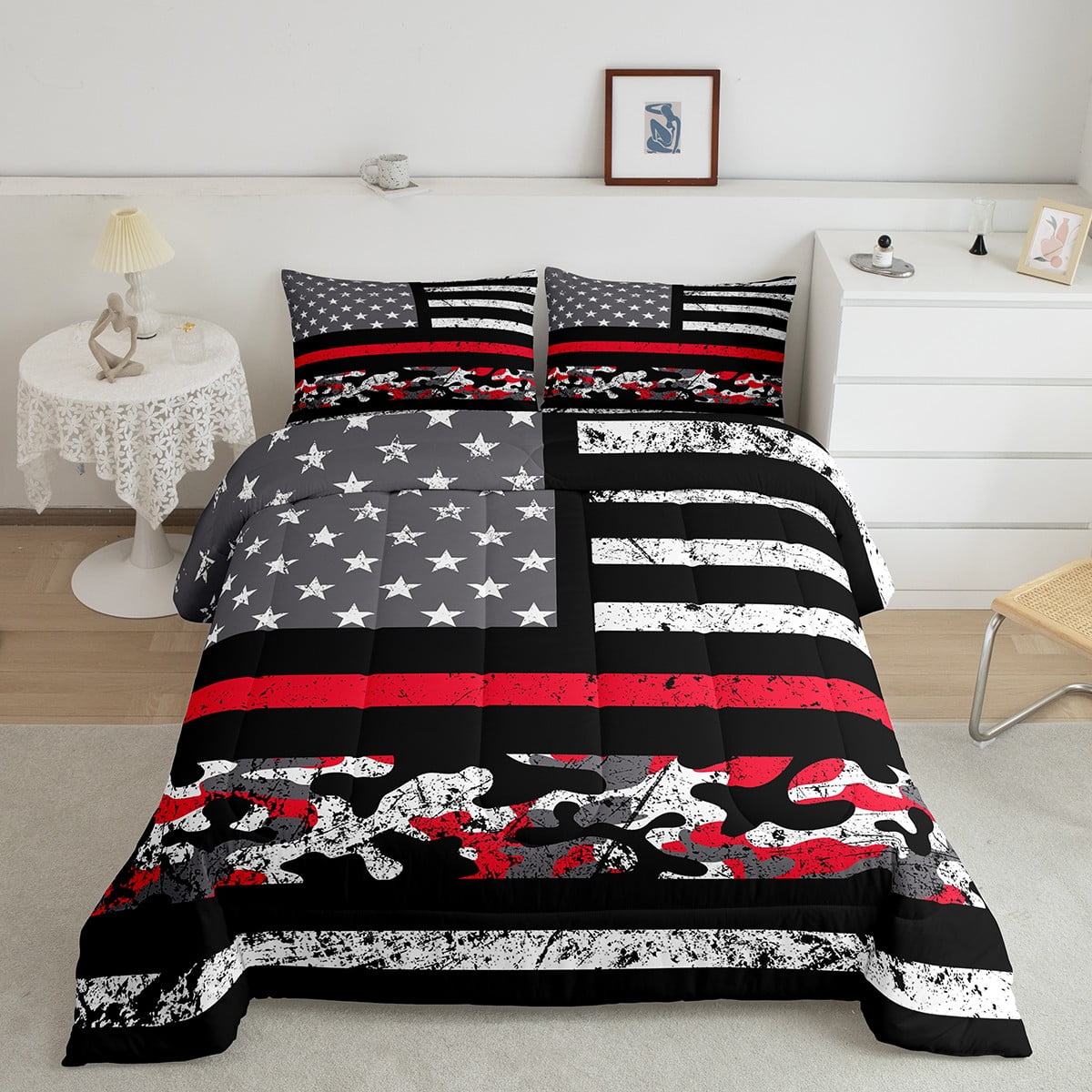 American Flag Comforter Set Twin for Teen Military Camo Bedding, Army ...