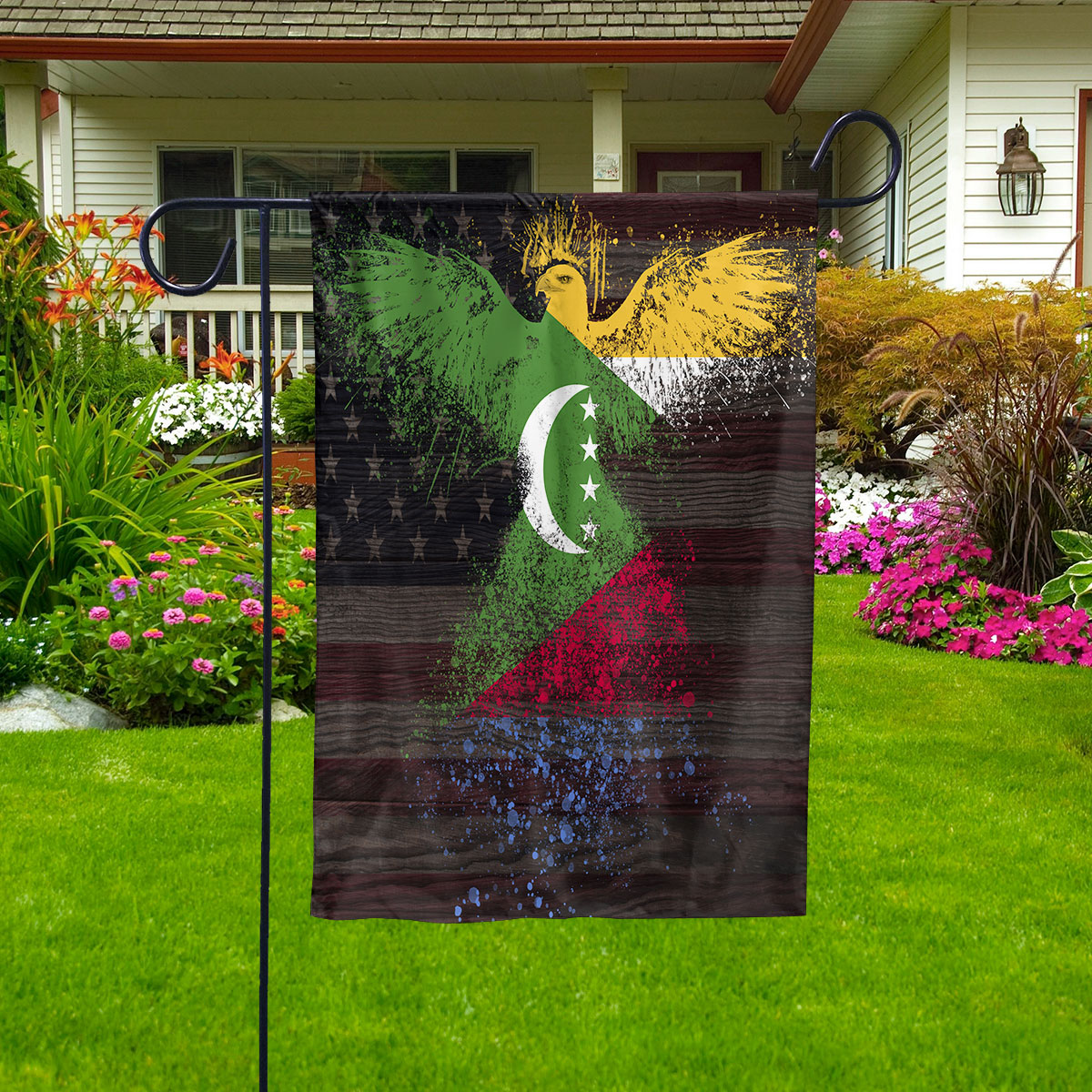 American Flag- Comoran Flag Comoros US Friendship Forever July 4 ...