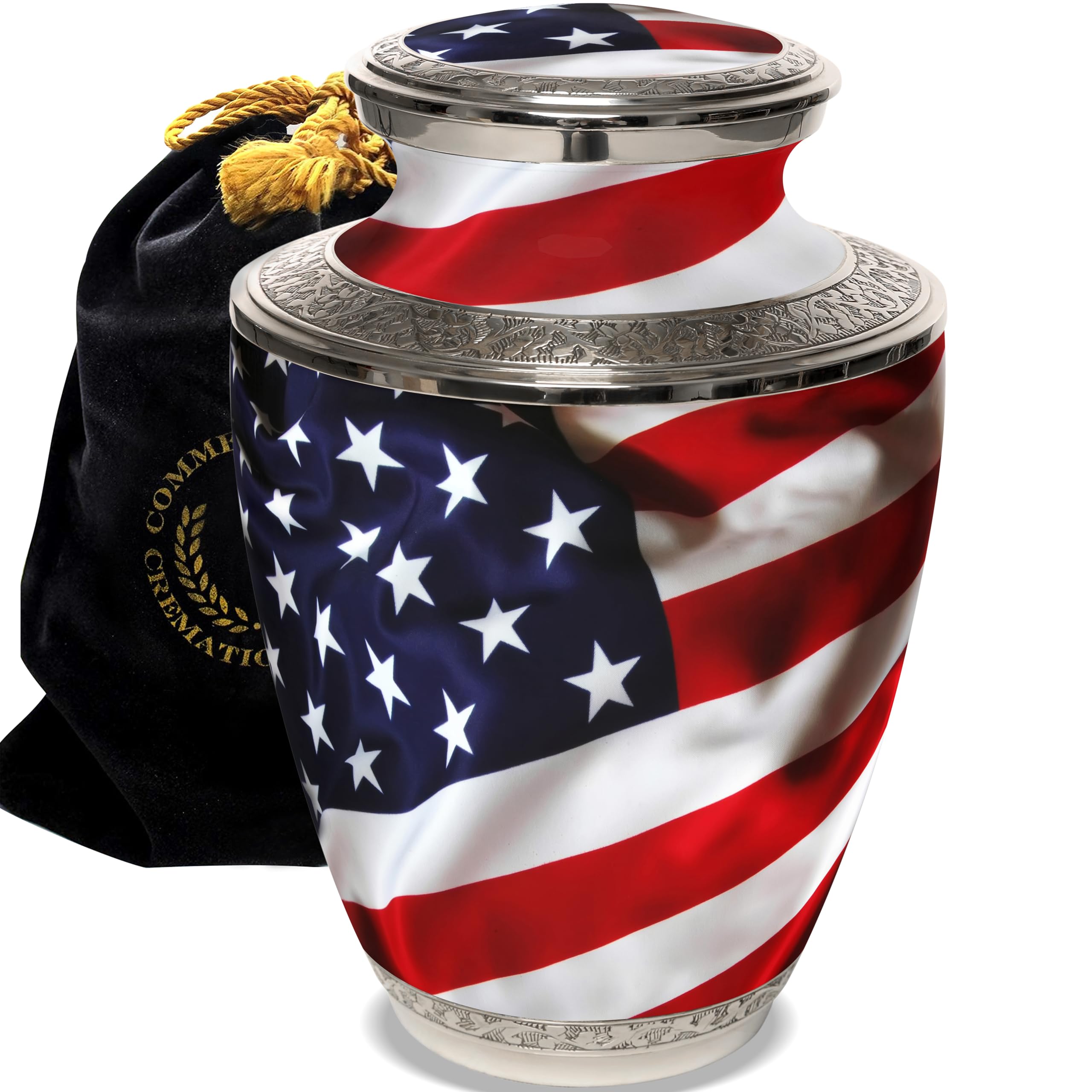 American Flag Cremation Urn for Ashes Adult Male - Beautifully ...