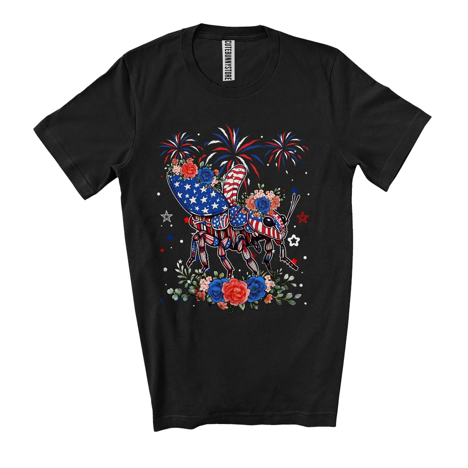 American Flag Cricket Flowers; Awesome 4th Of July Fireworks Insect Lover; Patriotic Group ...