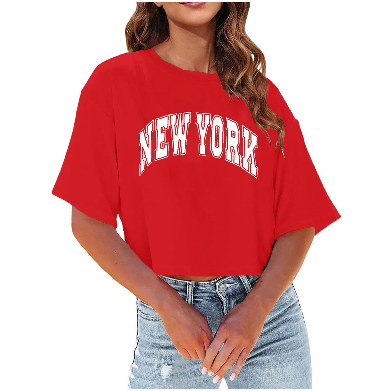 American Flag Crop Tops Women USA Crop Shirt Patriotic 4th of July Tee ...