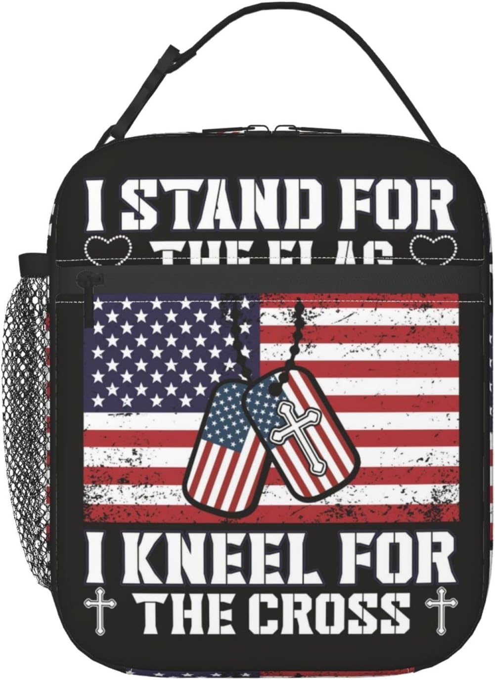 American Flag Cross Insulated Lunch Bag, Lunch Box for Office Travel ...