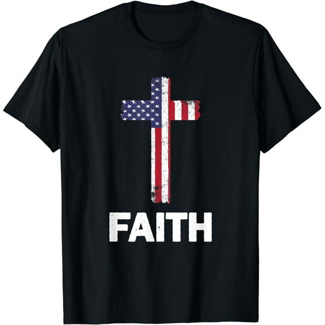 American Flag Cross - Jesus Christ - Pray Christian Catholic T-Shirt ...