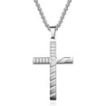 American Flag Cross Pendant Necklace for Men and Women, Stainless Steel ...