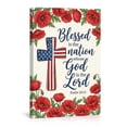American Flag Cross Psalm 33 12 Christian Red Poppies Canvas - Walmart.com