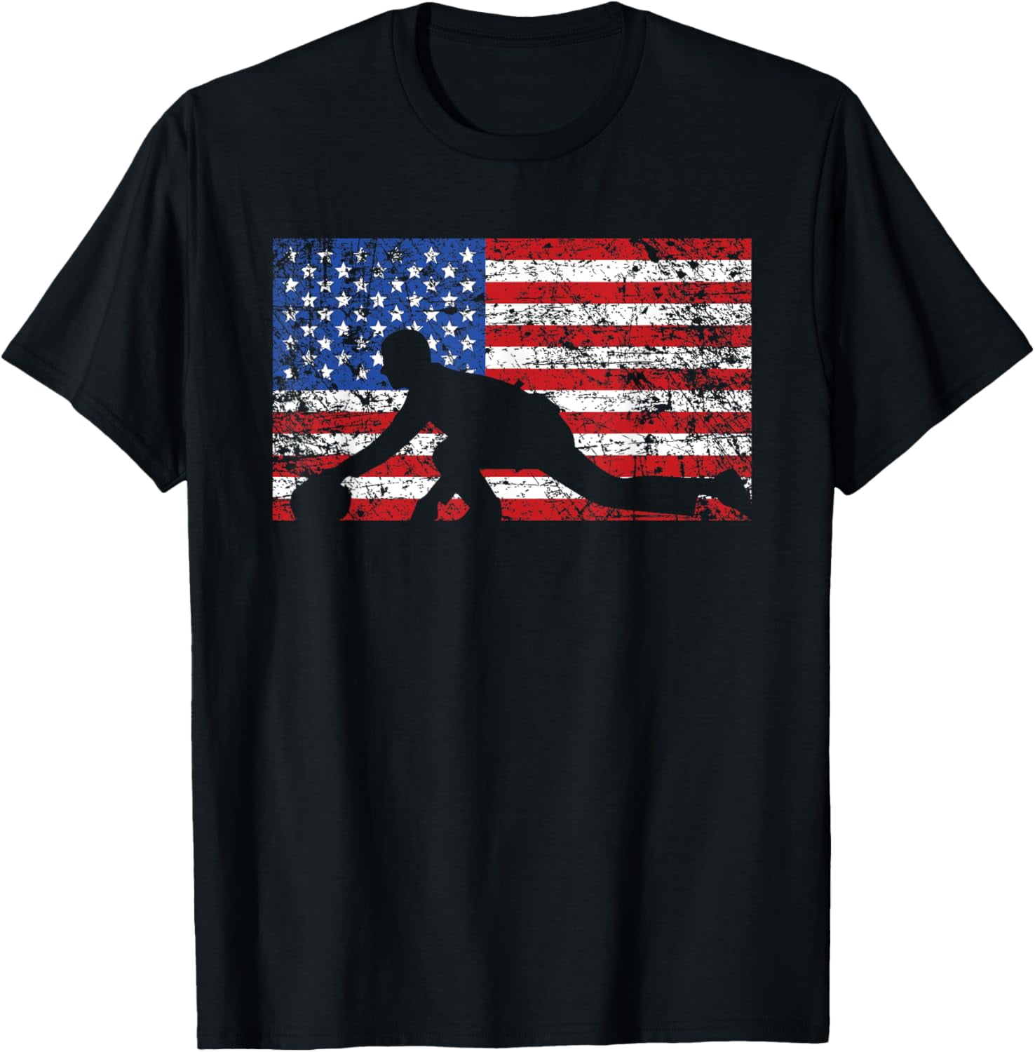 t-shirt American Flag Curling T-Shirt, USA Gift, Curling Team - Walmart.com