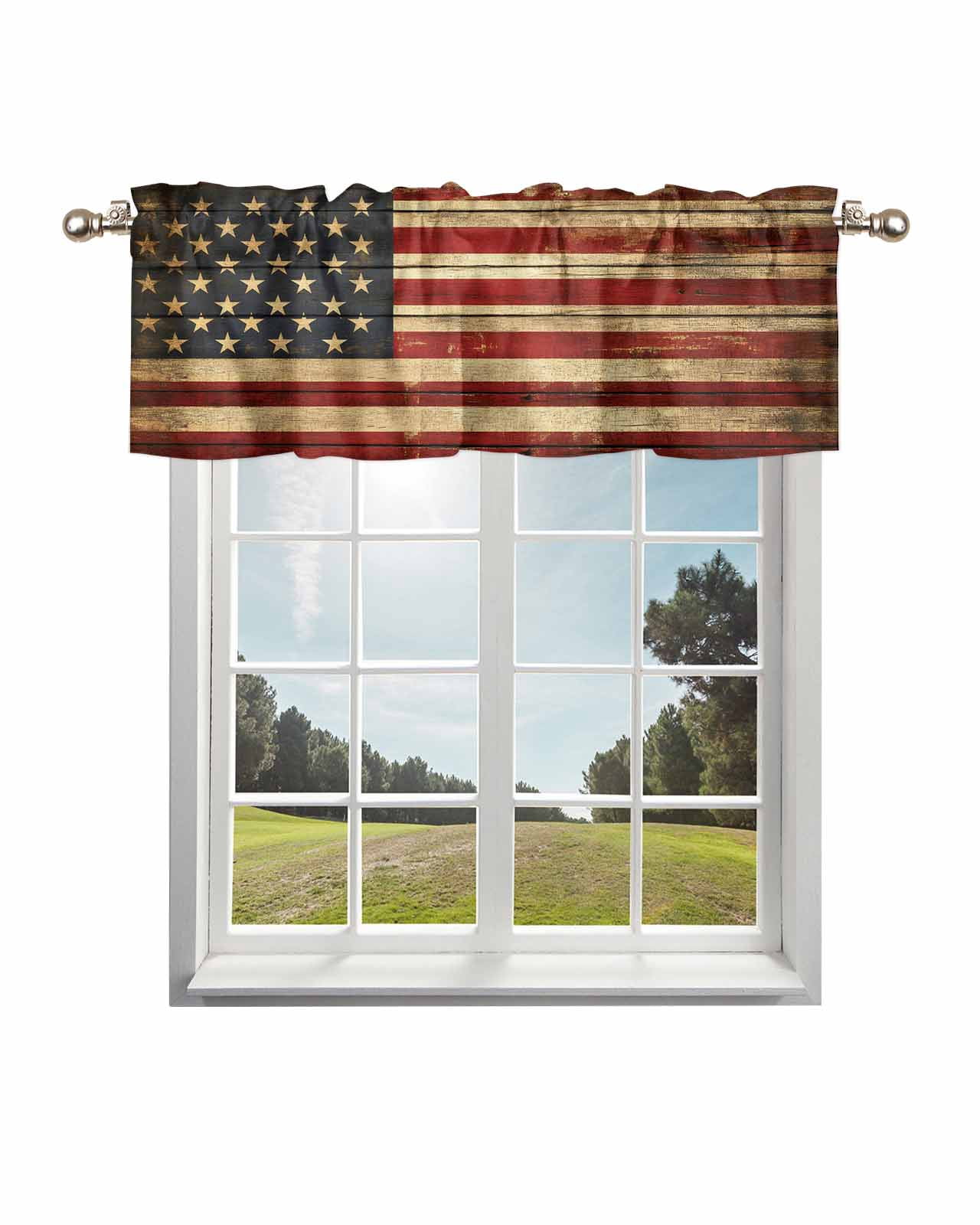 American Flag Curtain Valance for Windows/Living Room/Kitchen/Bathroom ...