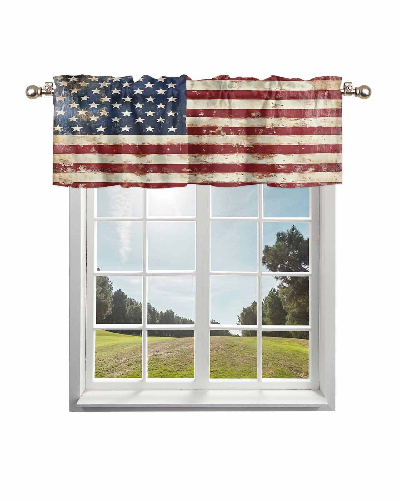 American Flag Curtain Valance for Windows/Living Room/Kitchen/Bathroom ...