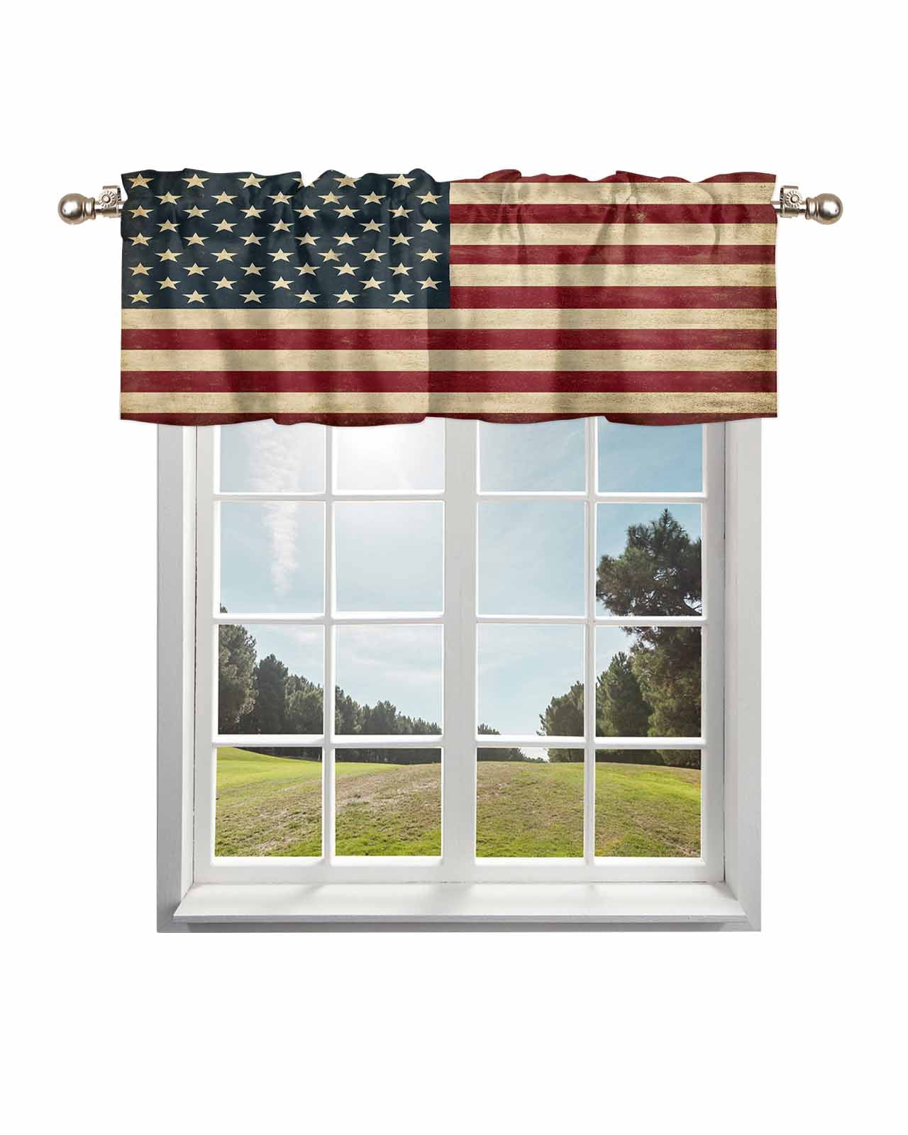 American Flag Curtain Valance for Windows/Living Room/Kitchen/Bathroom ...