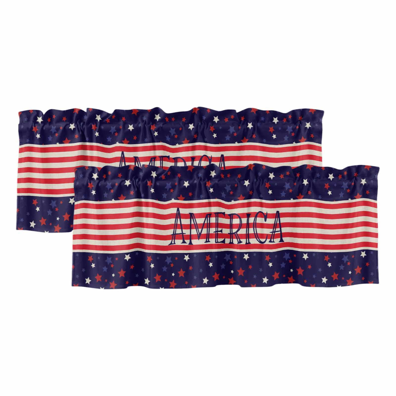 American Flag Curtain Valances for Windows, Kitchen Valance Window ...