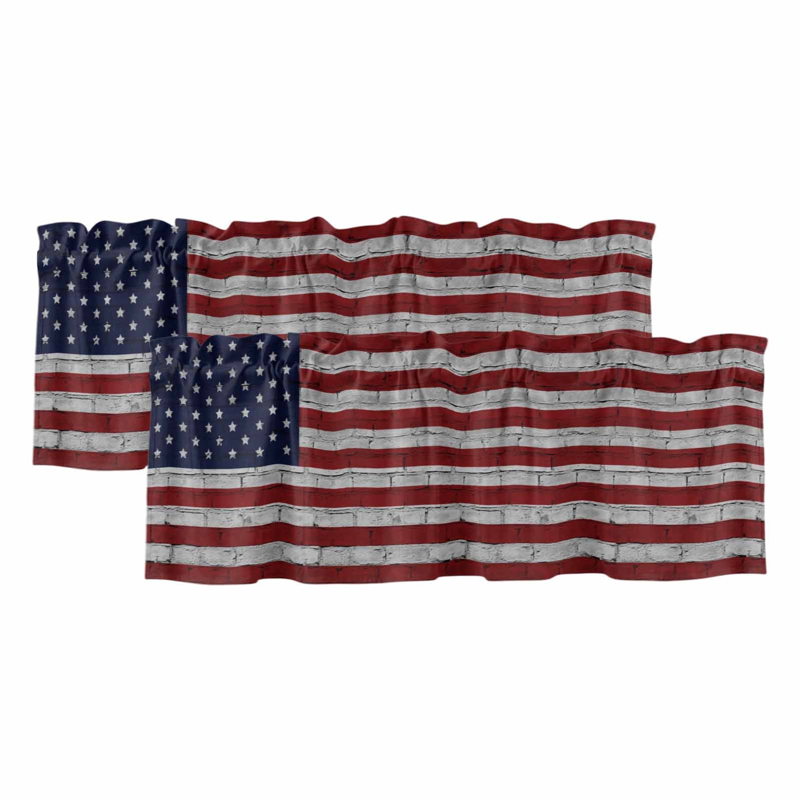 American Flag Curtain Valances for Windows, Kitchen Valance Window ...
