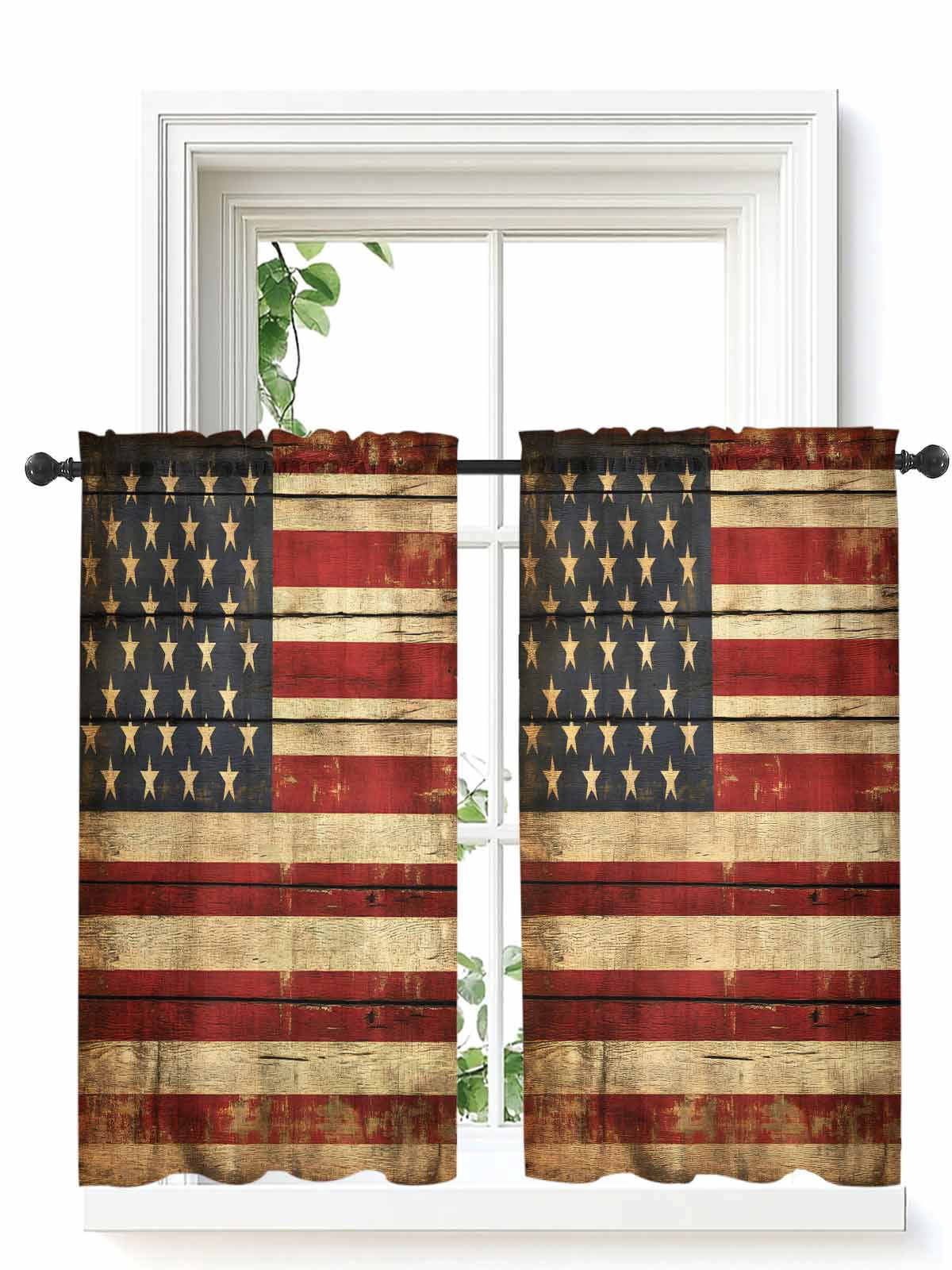 American Flag Curtains 45 Inch Length,Sheer Curtains for Bedroom Living ...
