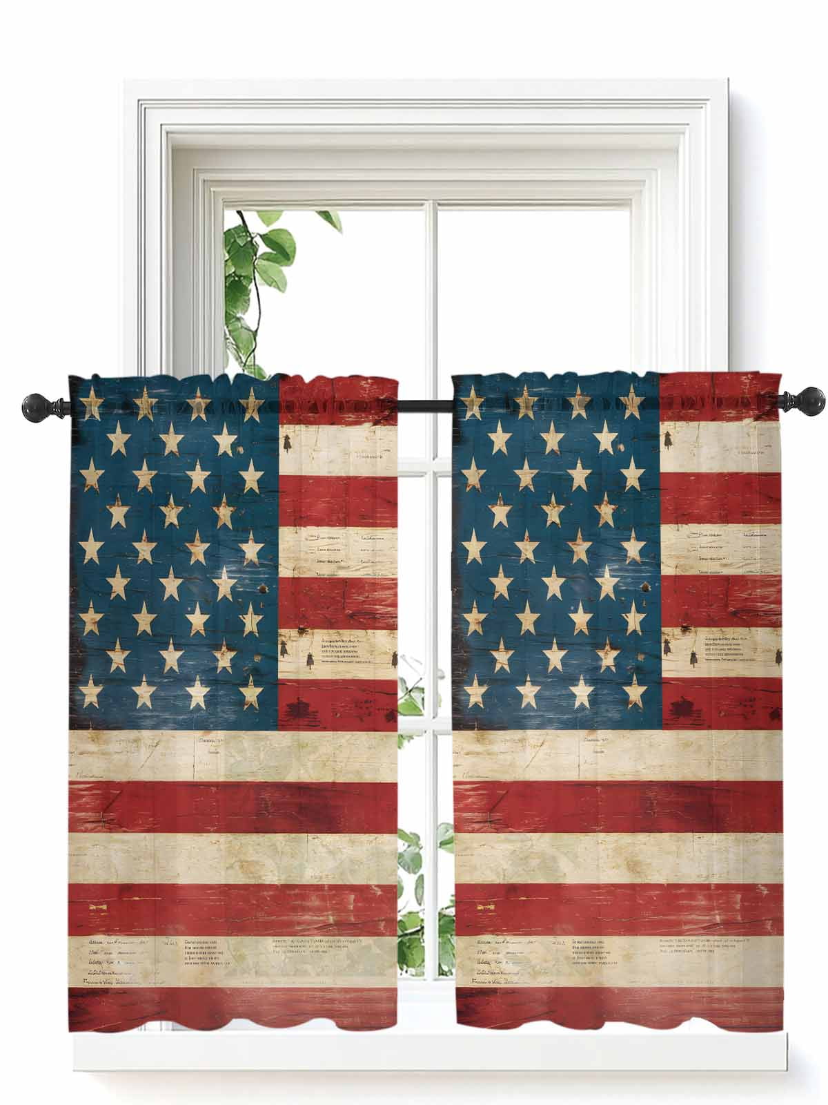 American Flag Curtains 54 Inch Length, Sheer Curtains for Bedroom ...