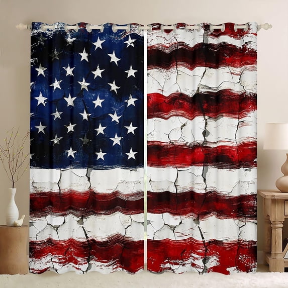 American Flag Curtains for Living Room Independence Day Blackout ...