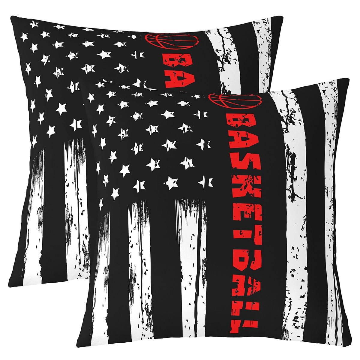 American Flag Cushion Cases 16x16 Inch, Pack of 2 Baseball Pillow ...