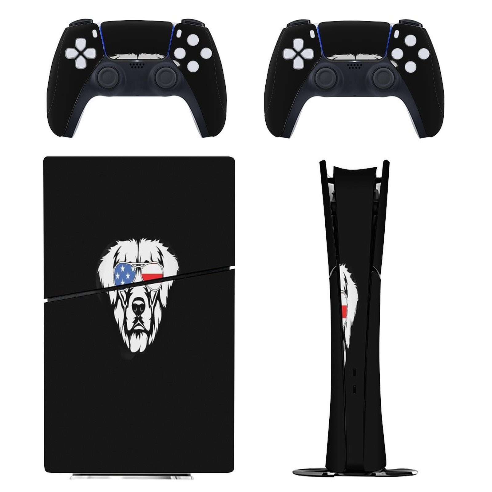 American Flag Cute Dog PS5/PS5 Pro/PS5 Slim Digital Disc Skin Sticker ...