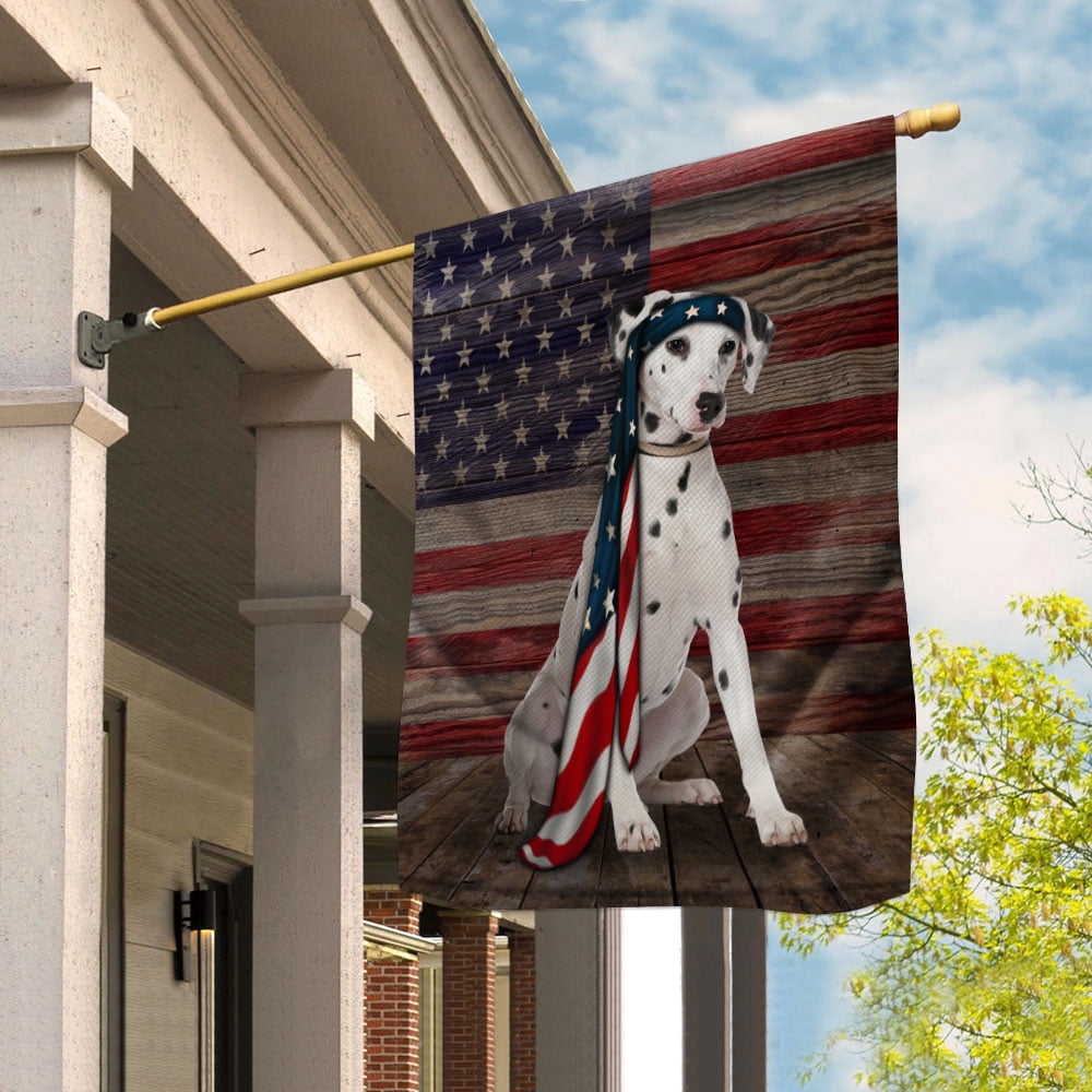 American Flag Dalmatian Dog Proud Patriotic 4th of july House Flag (29 ...