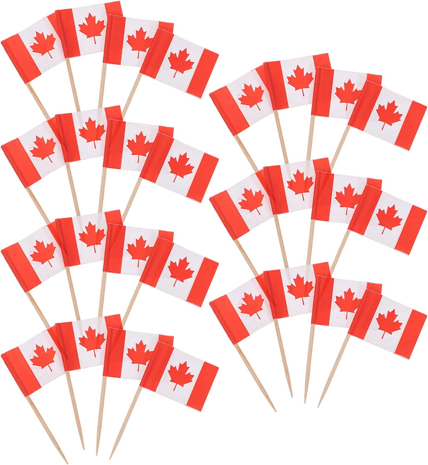 American Flag Decor 200pcs Canada Toothpick Flag Mini Cupcake Topper ...