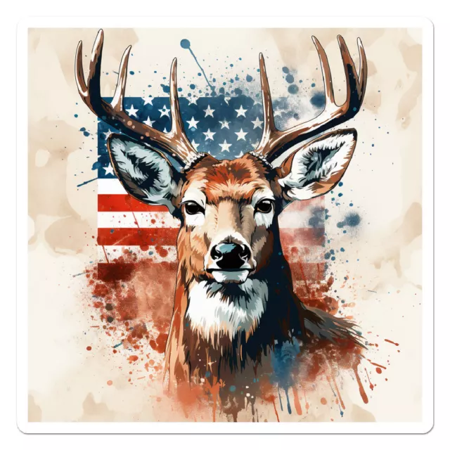 American Flag Deer Hunting Sticker Phone Decal Water Bottle Stickers ...