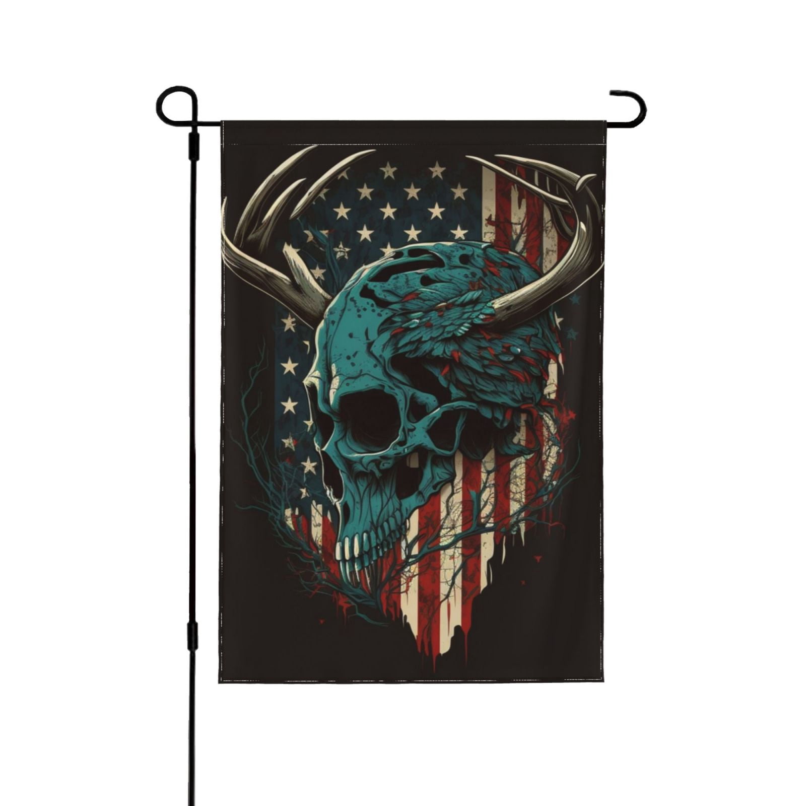 American Flag Deer Skull Camo Camouflage Double Sided Garden Flag 12 ...