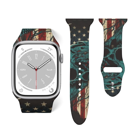 American Flag Deer Skull Camo Camouflage Soft Silicone Sport Band ...