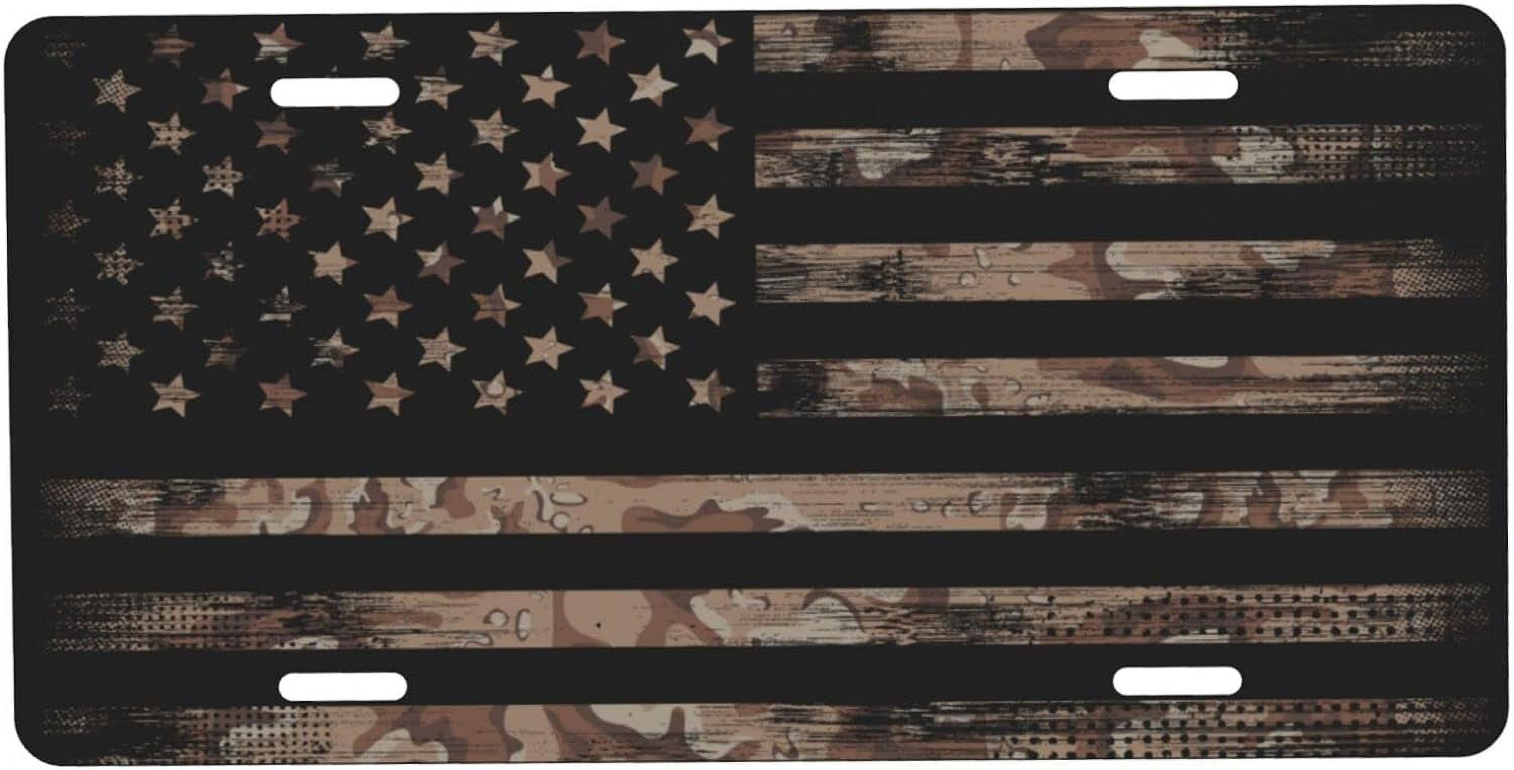 American Flag with Desert Camouflage Decorative Car Front License Plate ...