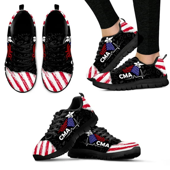 American Flag Design CAM Printed Shoes Flag Nurse Medical Needs Custom ...