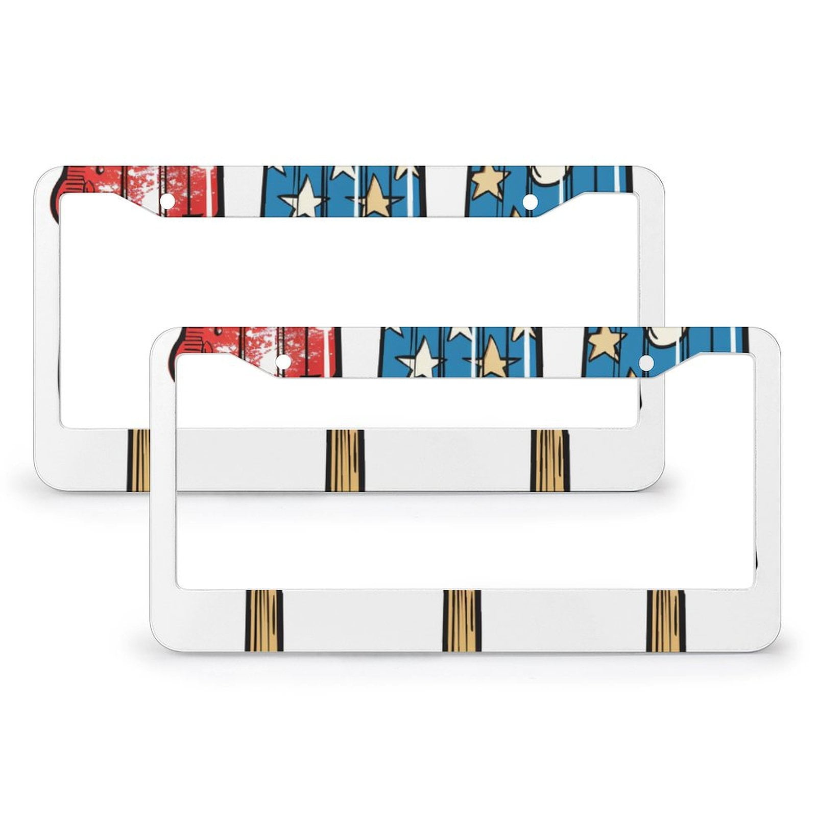 American Flag Design Popsicles License Plate Frames 2 Pieces Memorial ...