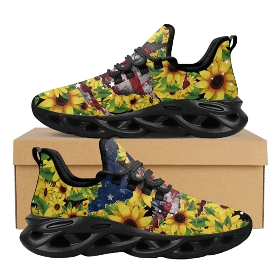 American Flag Design Women‘s Lace-up Mesh Sneakers Summer Breathable ...