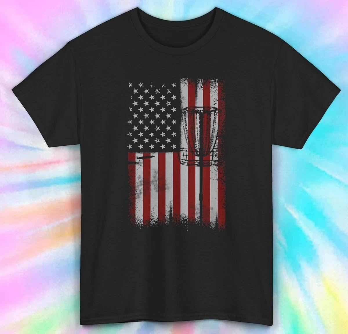 American Flag Disc Golf T-Shirt, Disc Golf Basket Graphic - Walmart.com
