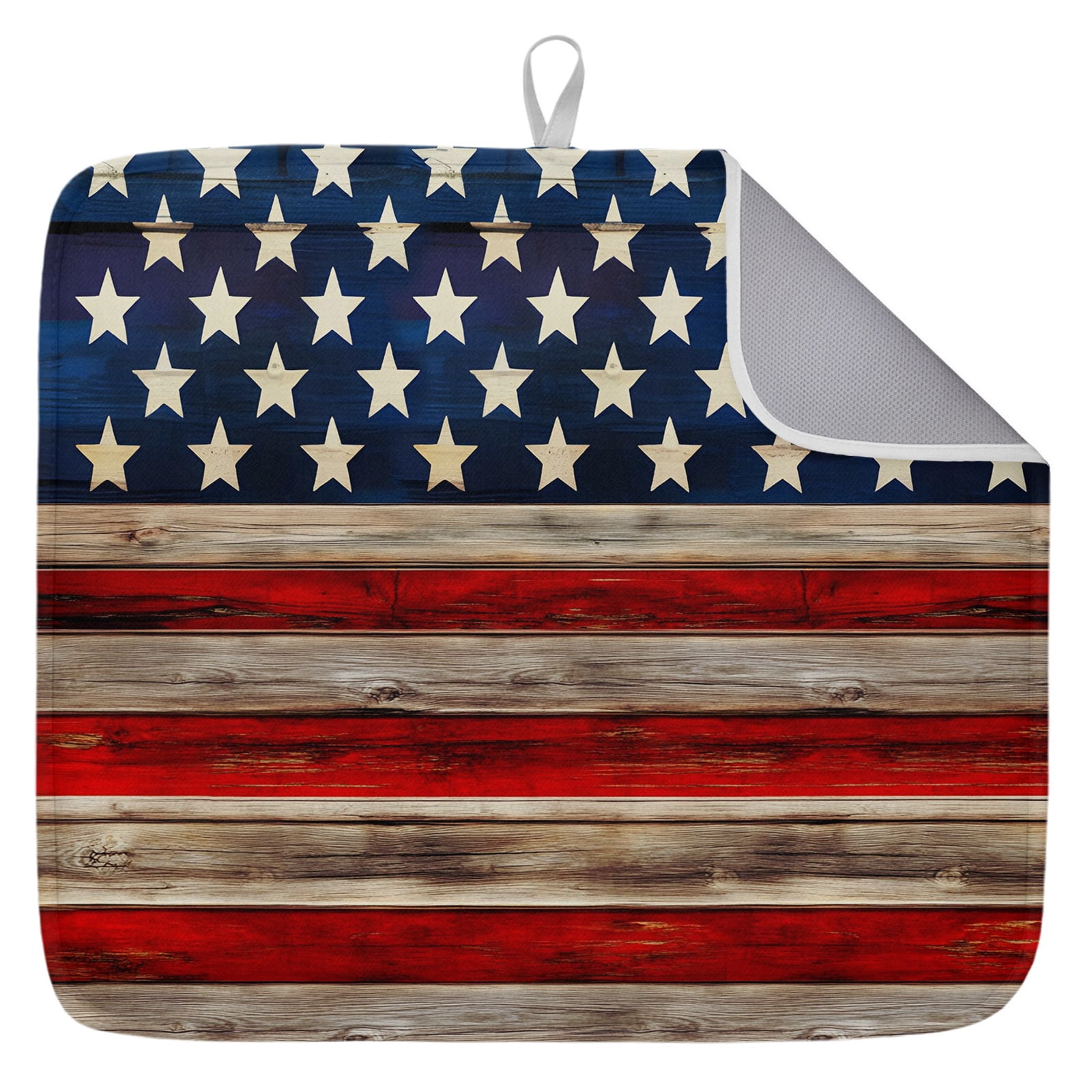 American Flag Dish Drying Mat for Kitchen Counter, Vintage USA Flag ...