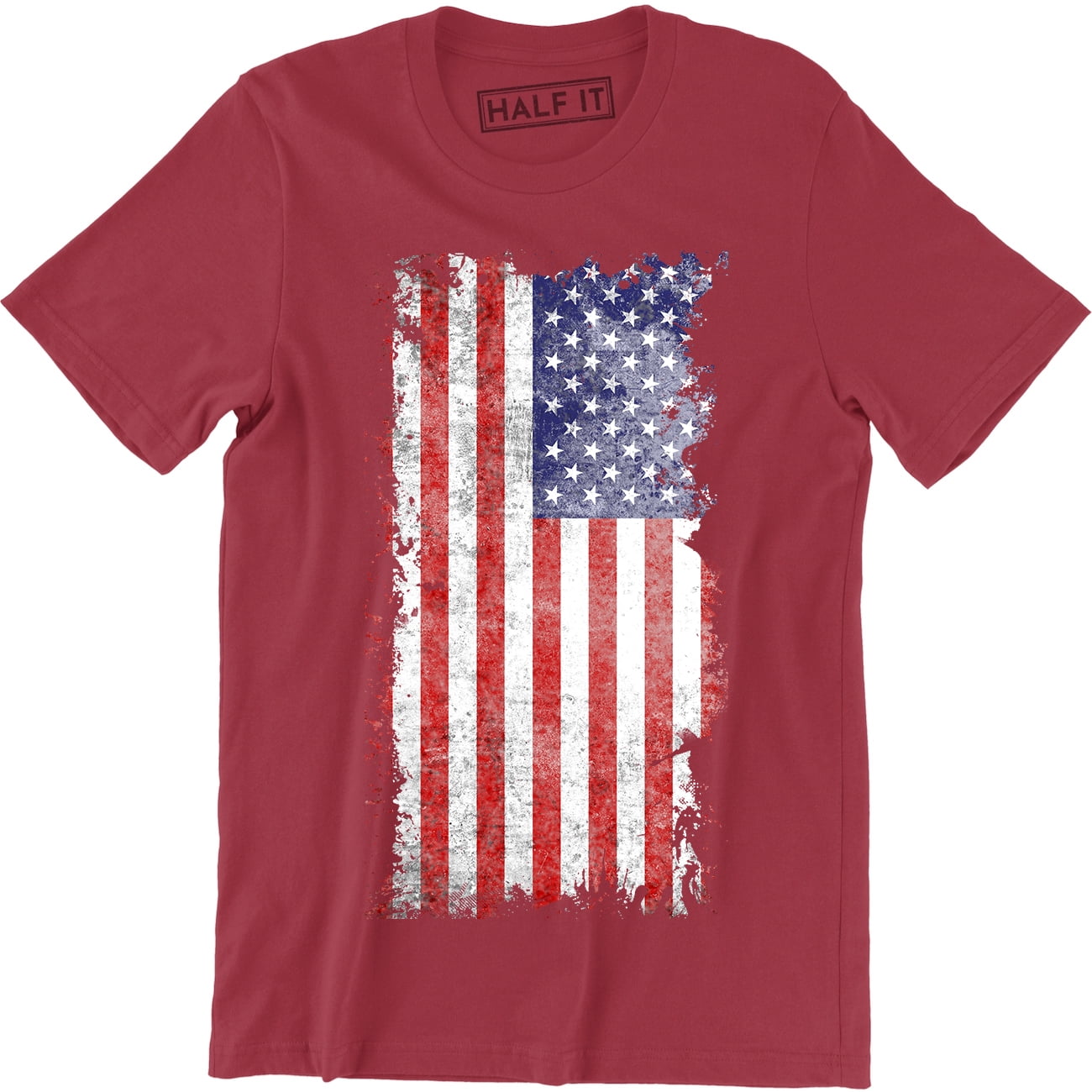 American Flag Distressed Patriotic Tattered Vintage USA flag men's Tee ...