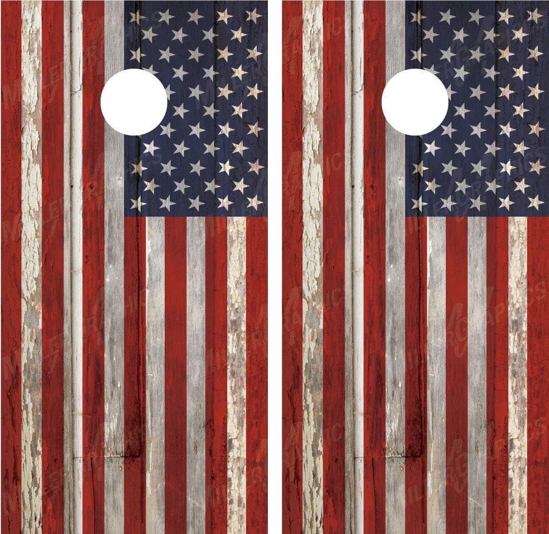 American Flag Distressed Wood Laminated Board Decal Wrap Wraps ...