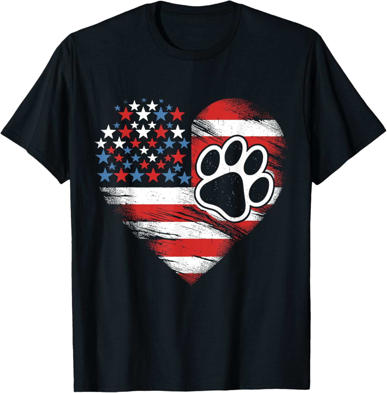American Flag Dog and Cat Paw Patriotic 4th Of July T-Shirt - Walmart.com