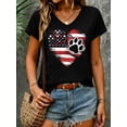 American Flag Dog and Cat Paw Patriotic 4th of July V Neck T-Shirt ...