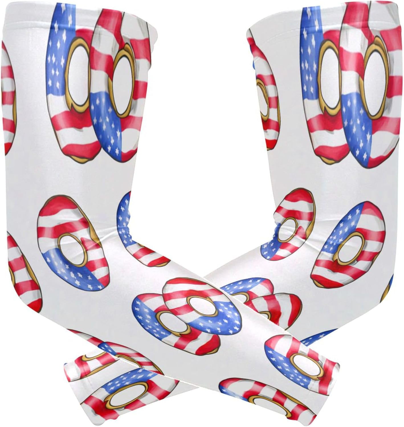 American Flag Donuts Arm Sleeves Sports Compression for Men Women, UV ...