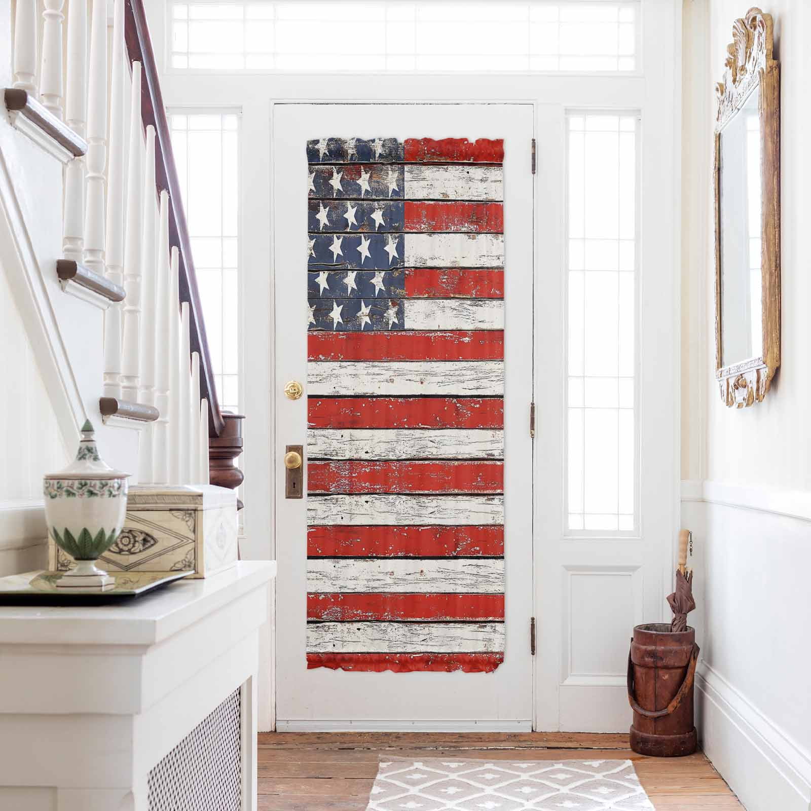 American Flag Door Curtains for Door Window, French Sidelight Front ...