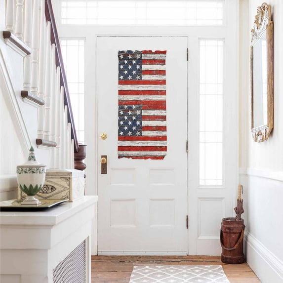 American Flag Door Curtains for Door Window, French Sidelight Front ...