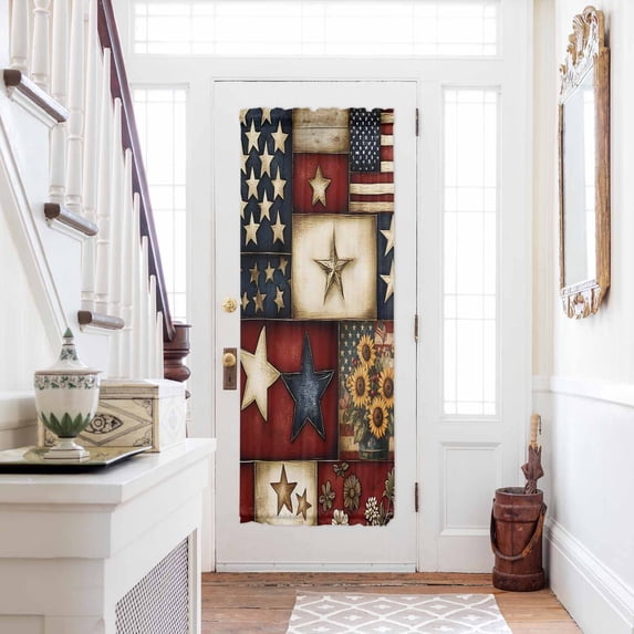 American Flag Door Curtains for Door Window, French Sidelight Front ...