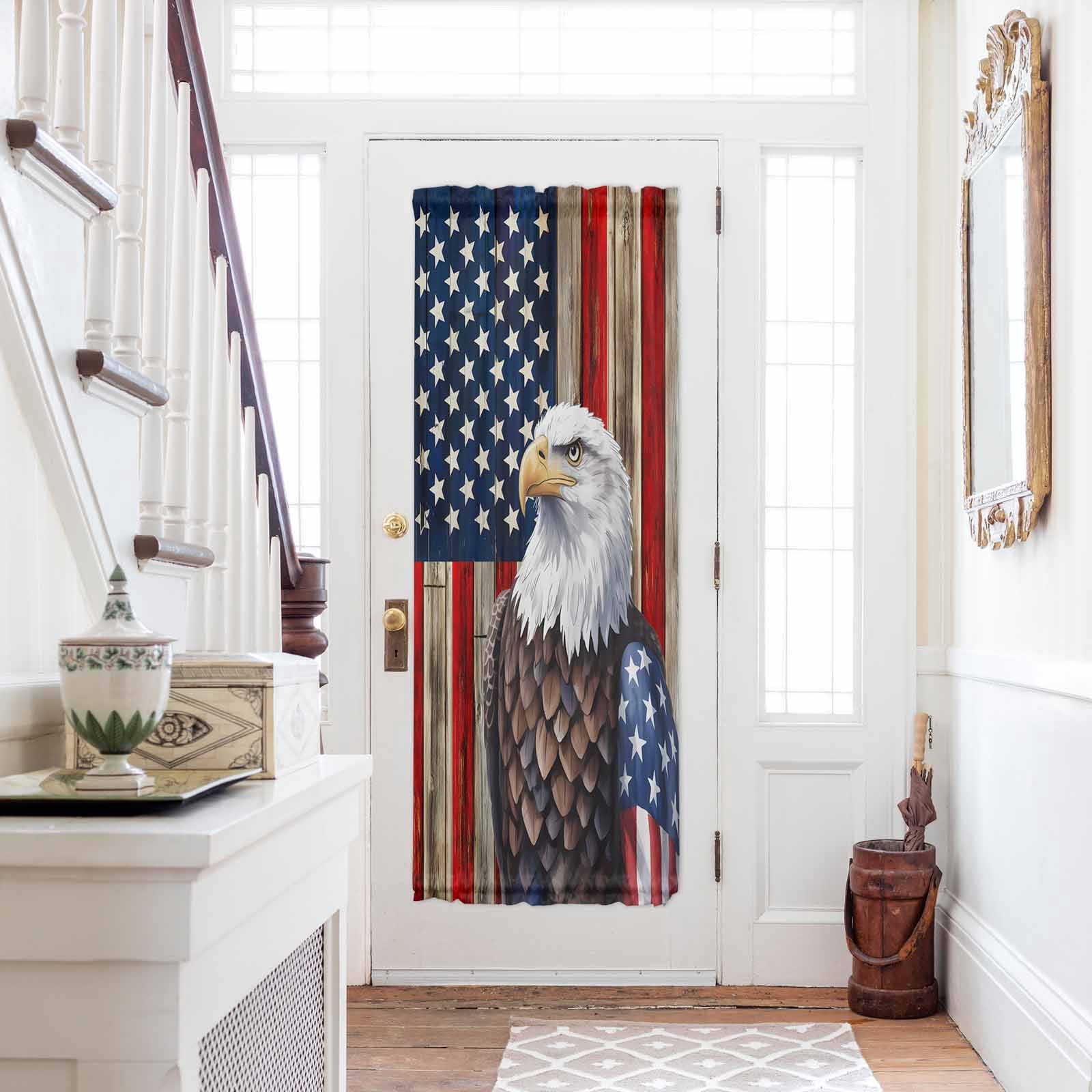 American Flag Door Curtains for Door Window, French Sidelight Front ...