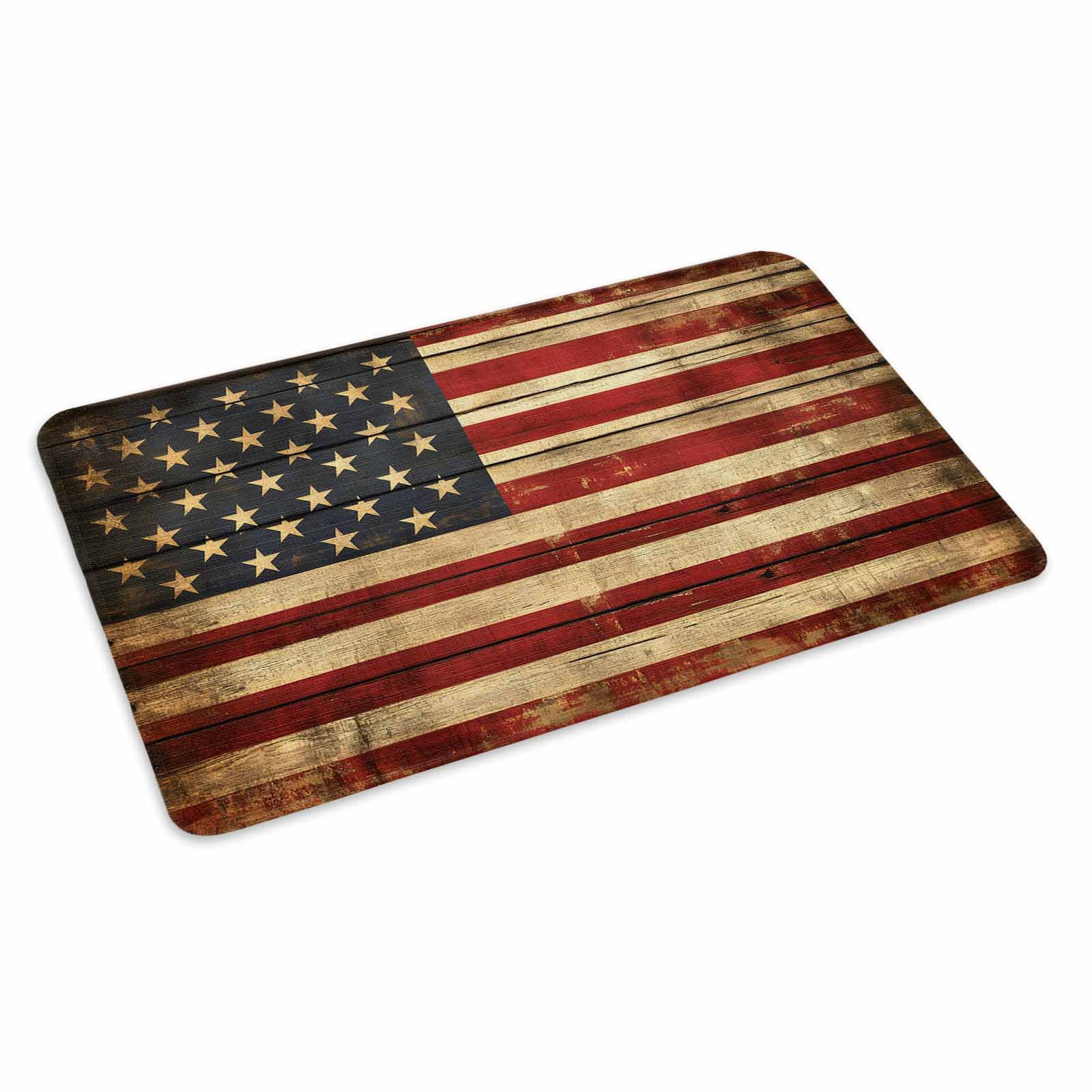 American Flag Doormat Outdoor Entrance 20"x31.5", Retro USA Flag Blue ...