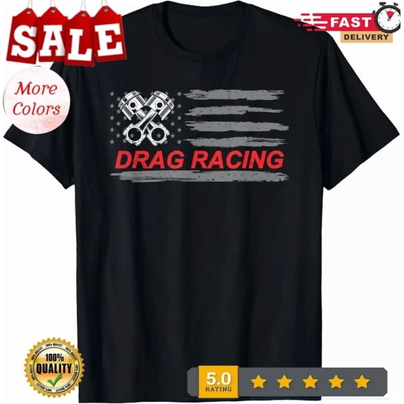 American Flag Drag Racing Car Lover Gift Unisex T-Shirt - Walmart.com