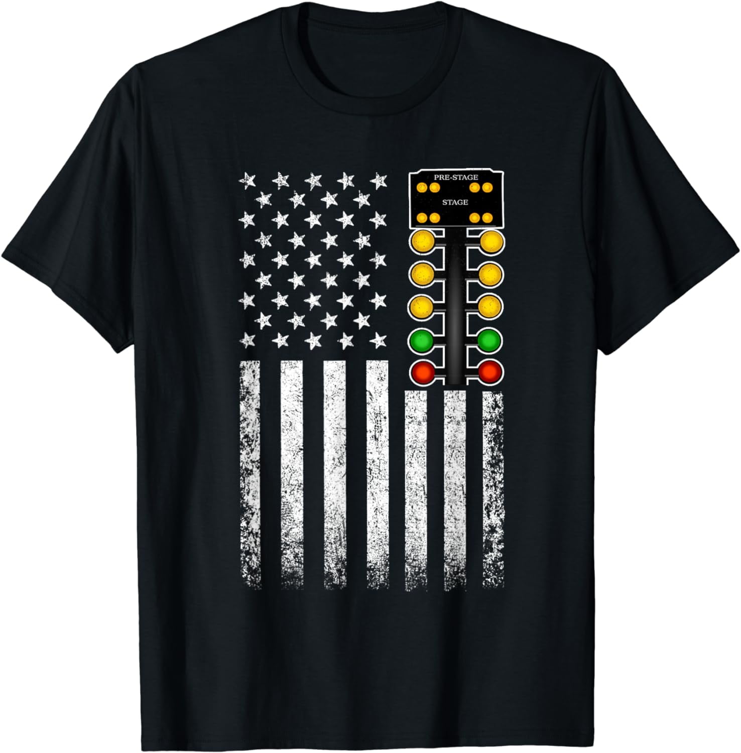 American Flag Drag Racing Drag Race Tuner Car Racer T-Shirt - Walmart.com