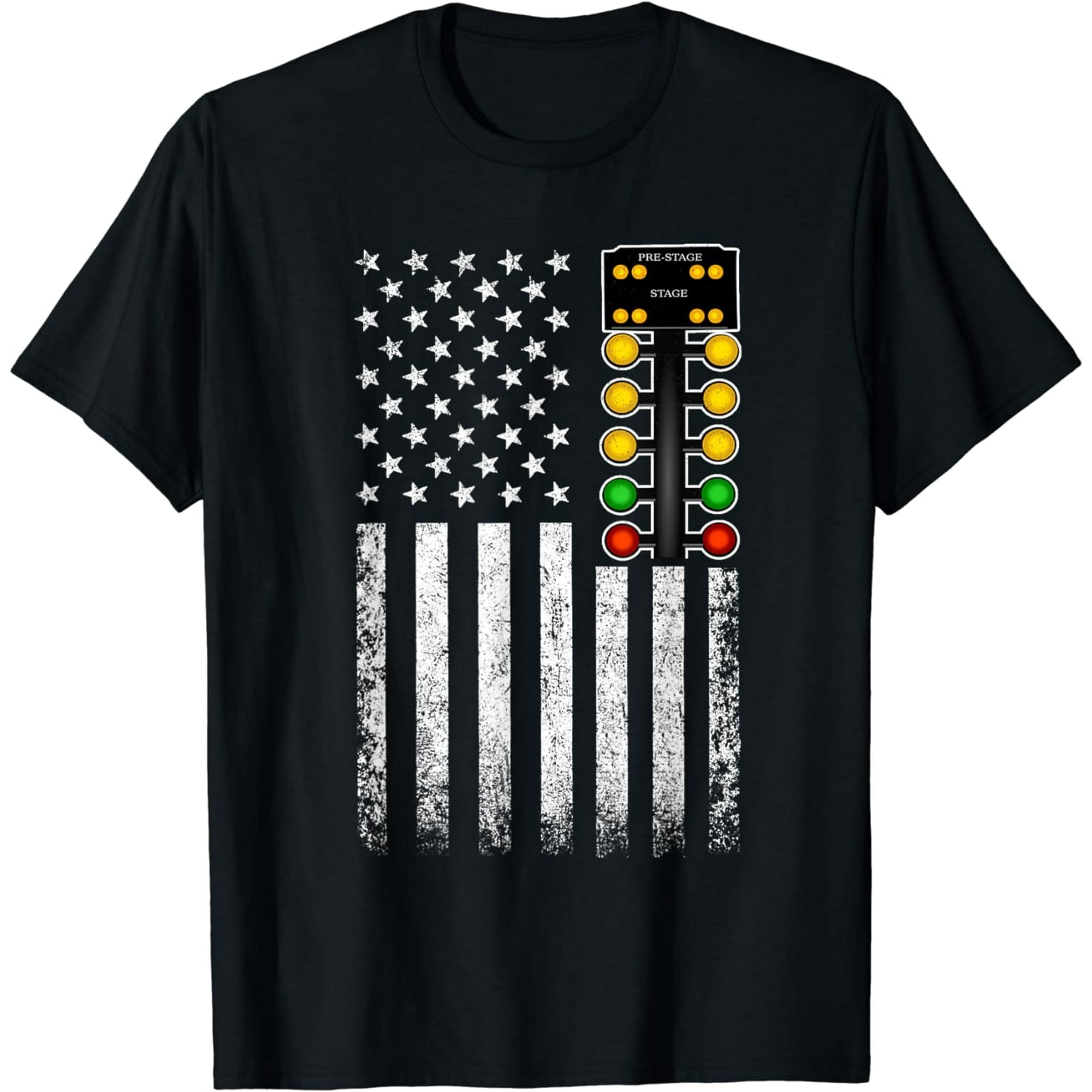 American Flag Drag Racing Drag Race Tuner Car Racer T-Shirt - Walmart.com
